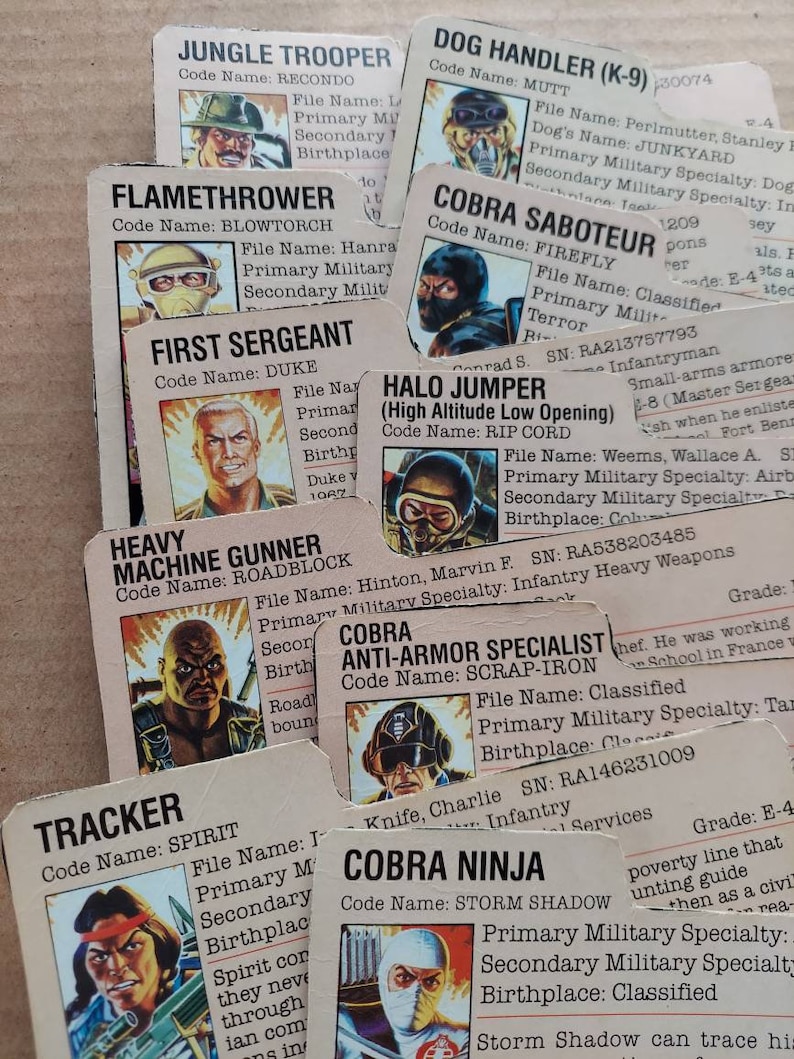 GI Joe File Cards Series 3 ARAH by Hasbro 1984 - Etsy