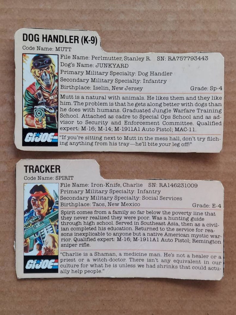 GI Joe File Cards Series 3 ARAH by Hasbro 1984 - Etsy
