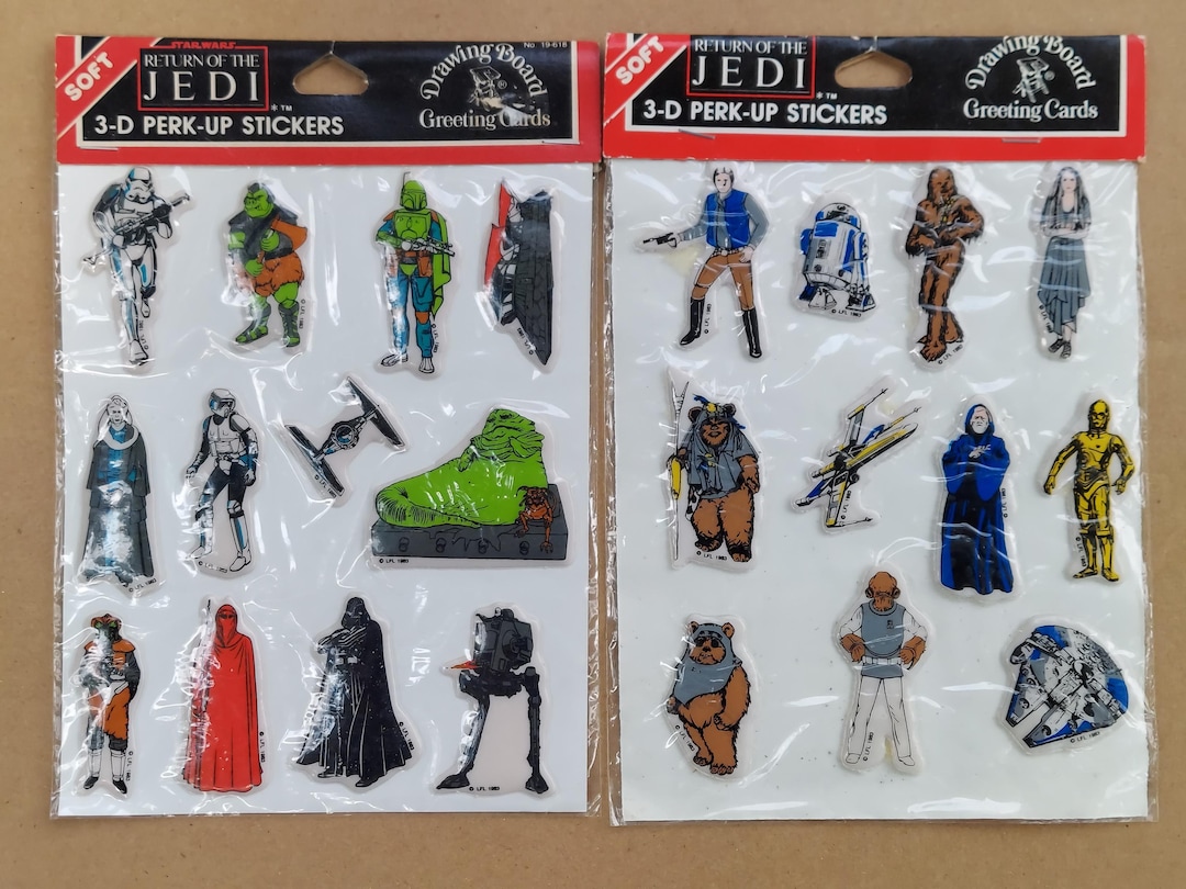 Star Wars Return of the Jedi Puffy Perk-up Stickers Decals NOS 1983 ...