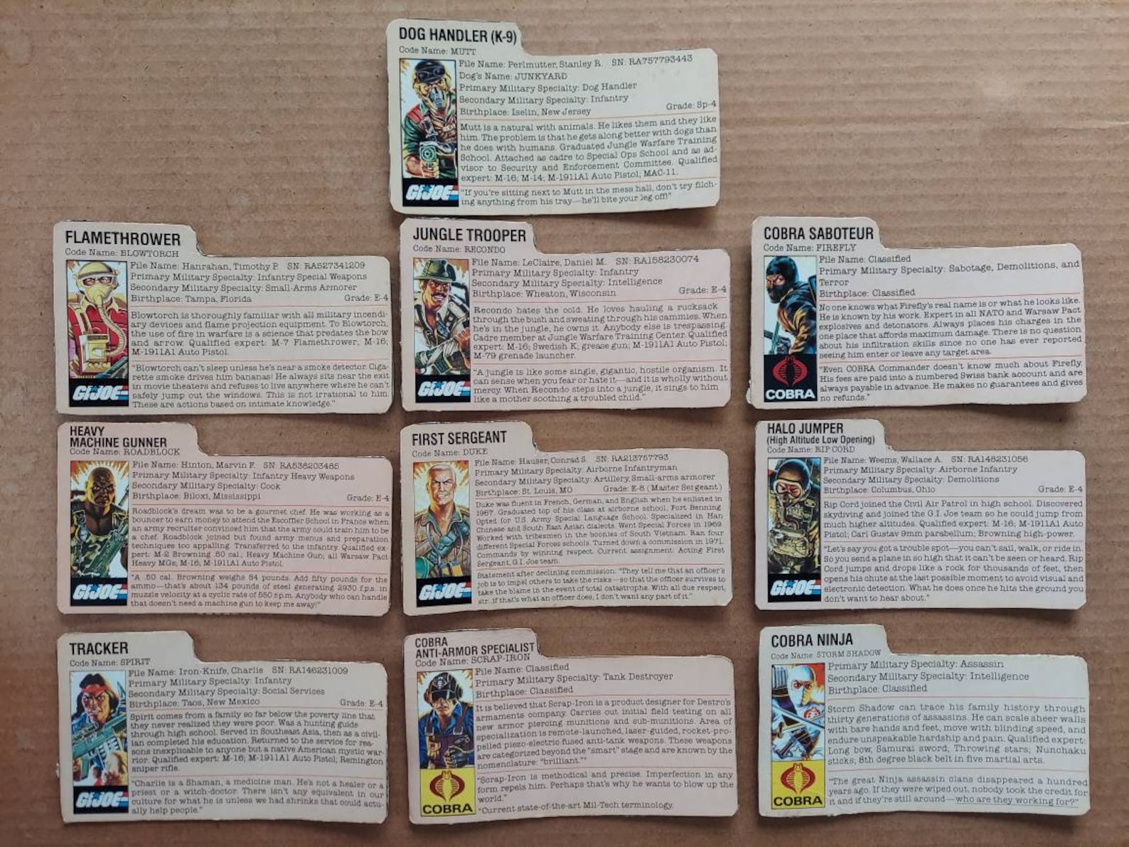 GI Joe File Cards Series 3 ARAH by Hasbro 1984 - Etsy