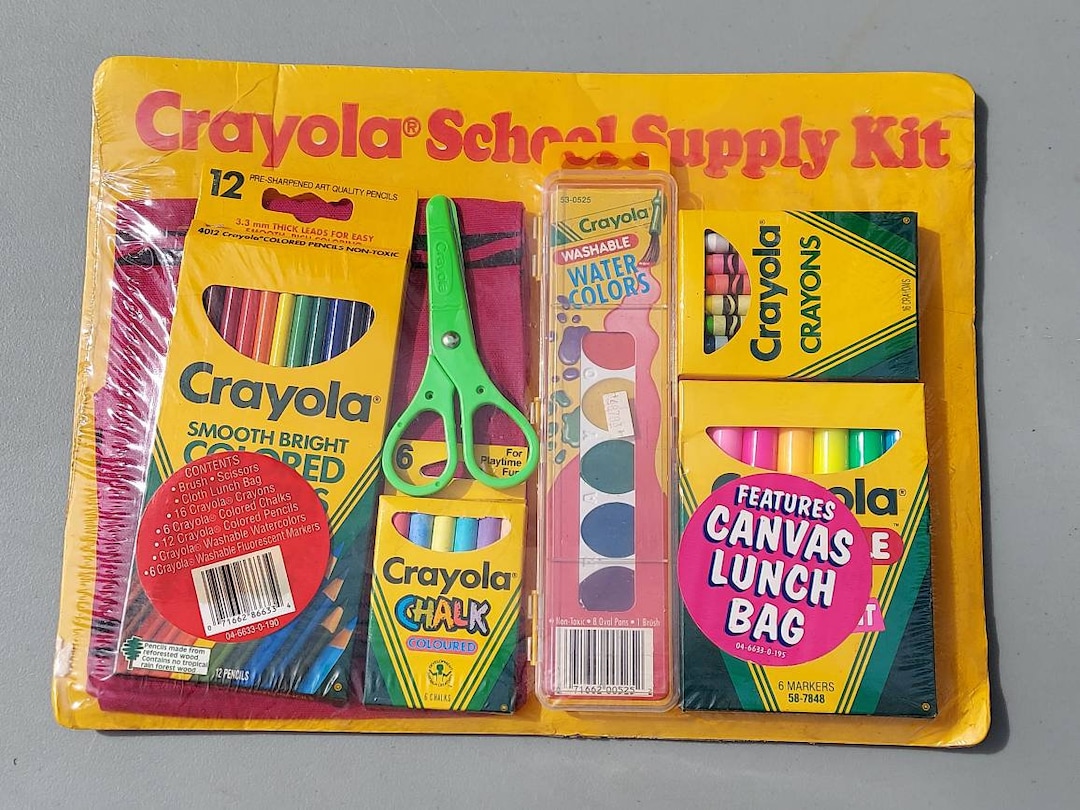 Crayola School Supply Kit 1992 Rare With Canvas Lunch Tote - Etsy