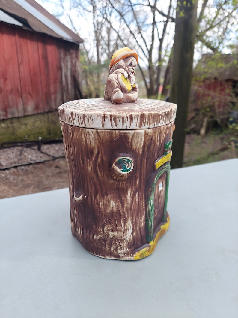Feebler Elfs Bakery Stump Cookie Jar Canister Ceramic - Etsy