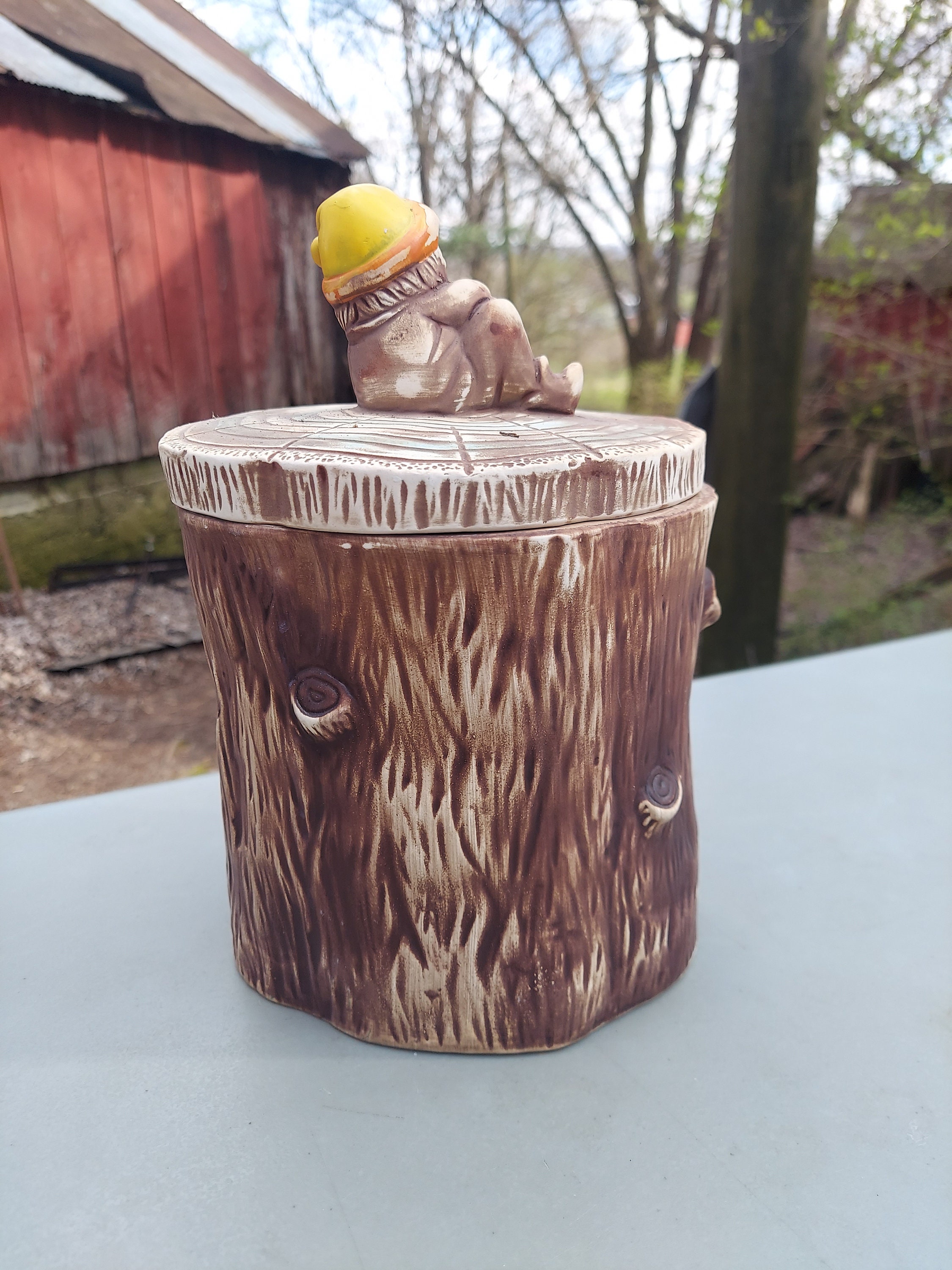 Feebler Elfs Bakery Stump Cookie Jar Canister Ceramic - Etsy