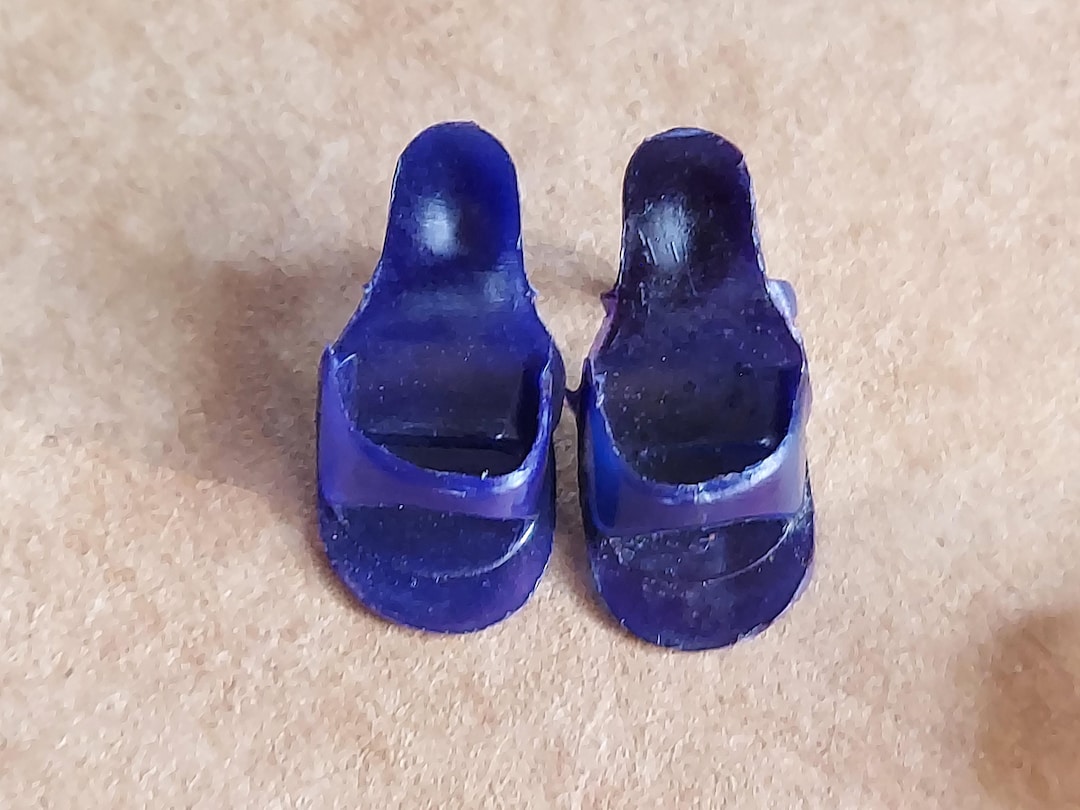 Barbie's Navy Blue OT Shoes Heels Pumps #2 Mules Open Toe Mattel 1960 ...