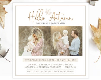 Fall Mini Session Template Autumn Mini Session Flyer | Etsy