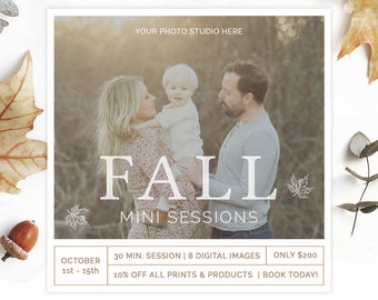 Fall Mini Session Template Autumn Mini Session Flyer | Etsy