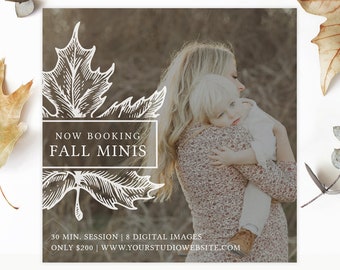 Fall Mini Session Template Autumn Mini Session Flyer | Etsy