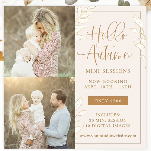 Fall Mini Session Template Autumn Mini Session Flyer | Etsy
