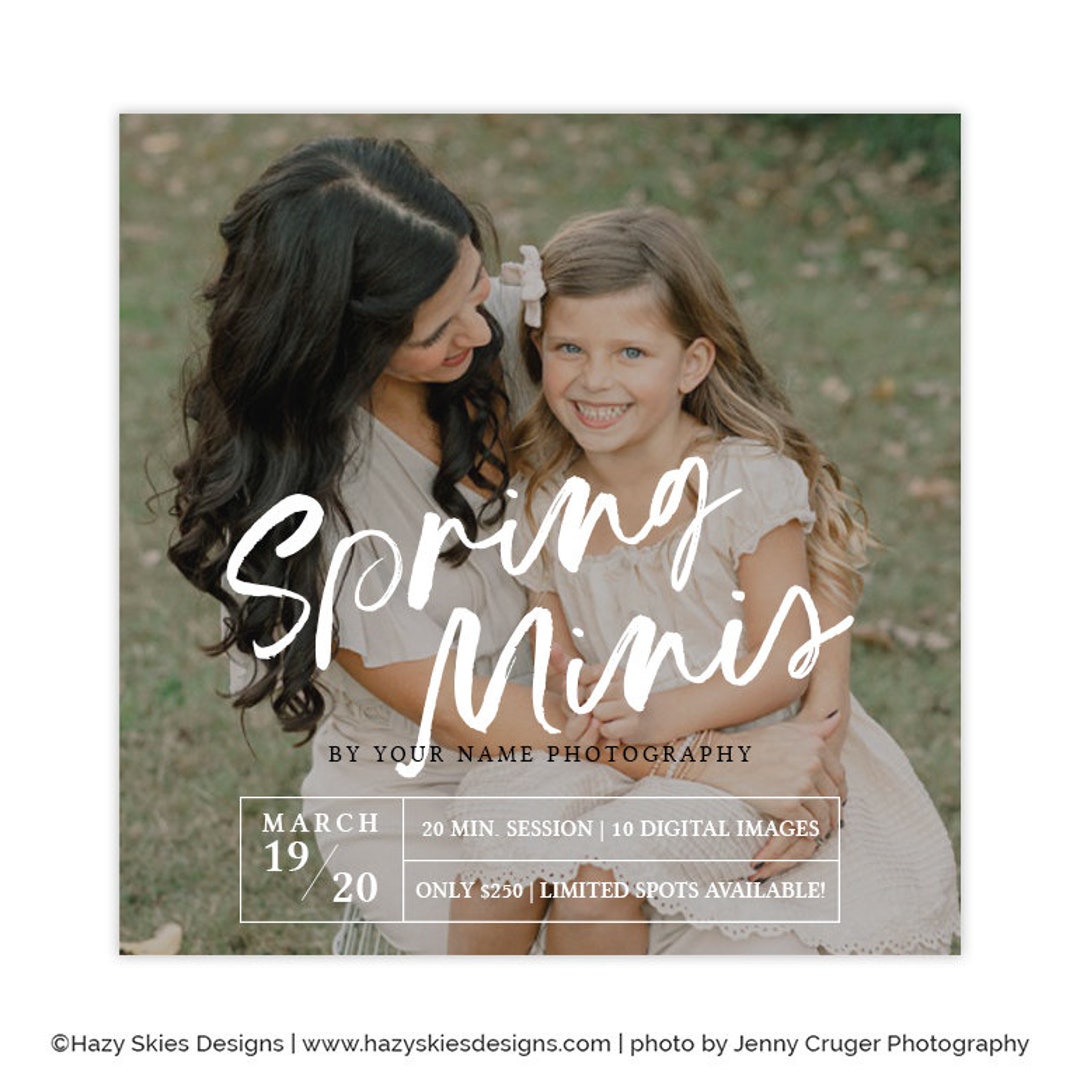 Spring Mini Session Template, Spring Photography Marketing Templates ...