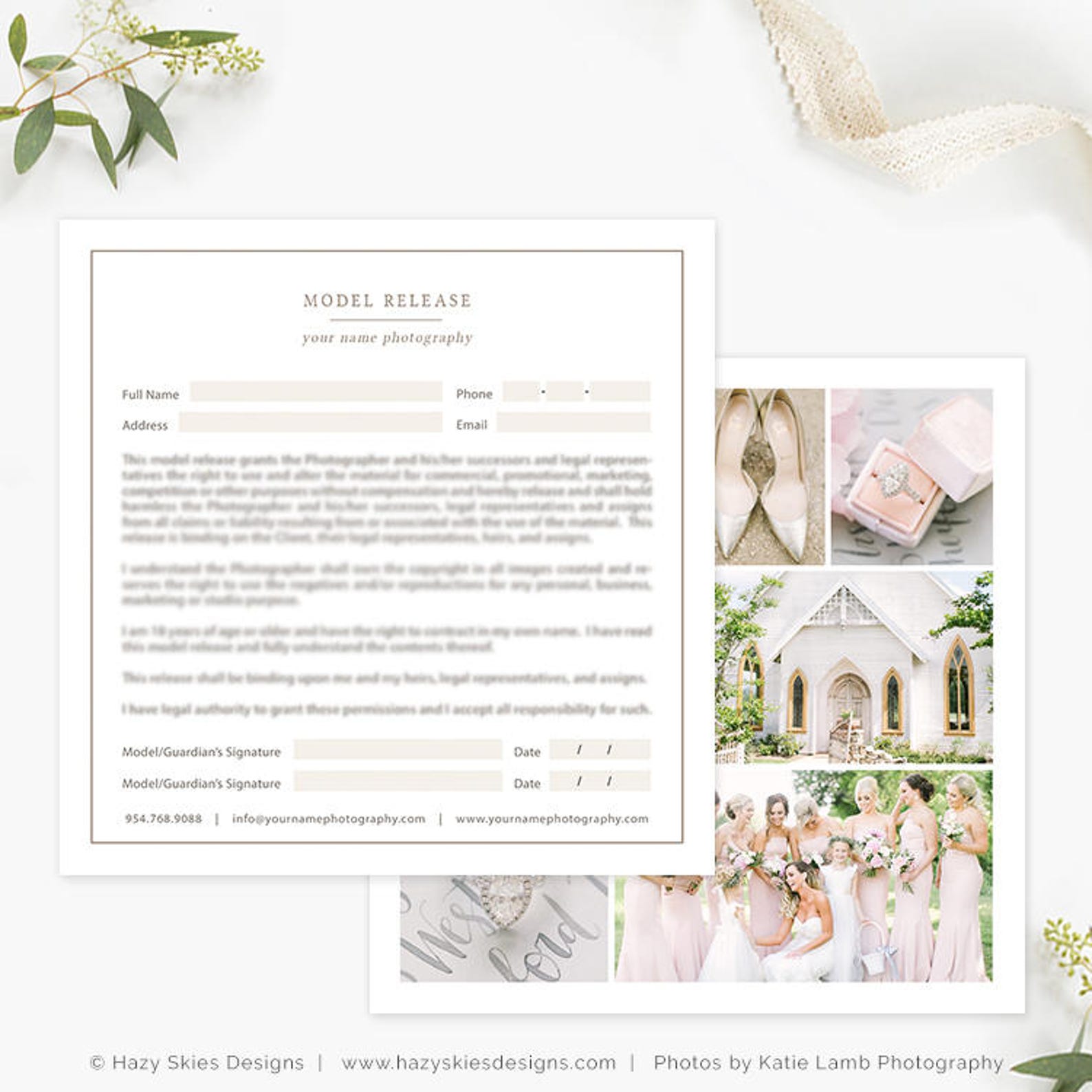 Photography Model Release Form Template Photography Forms - Etsy