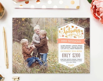 Fall Mini Session Template Autumn Photography Marketing - Etsy
