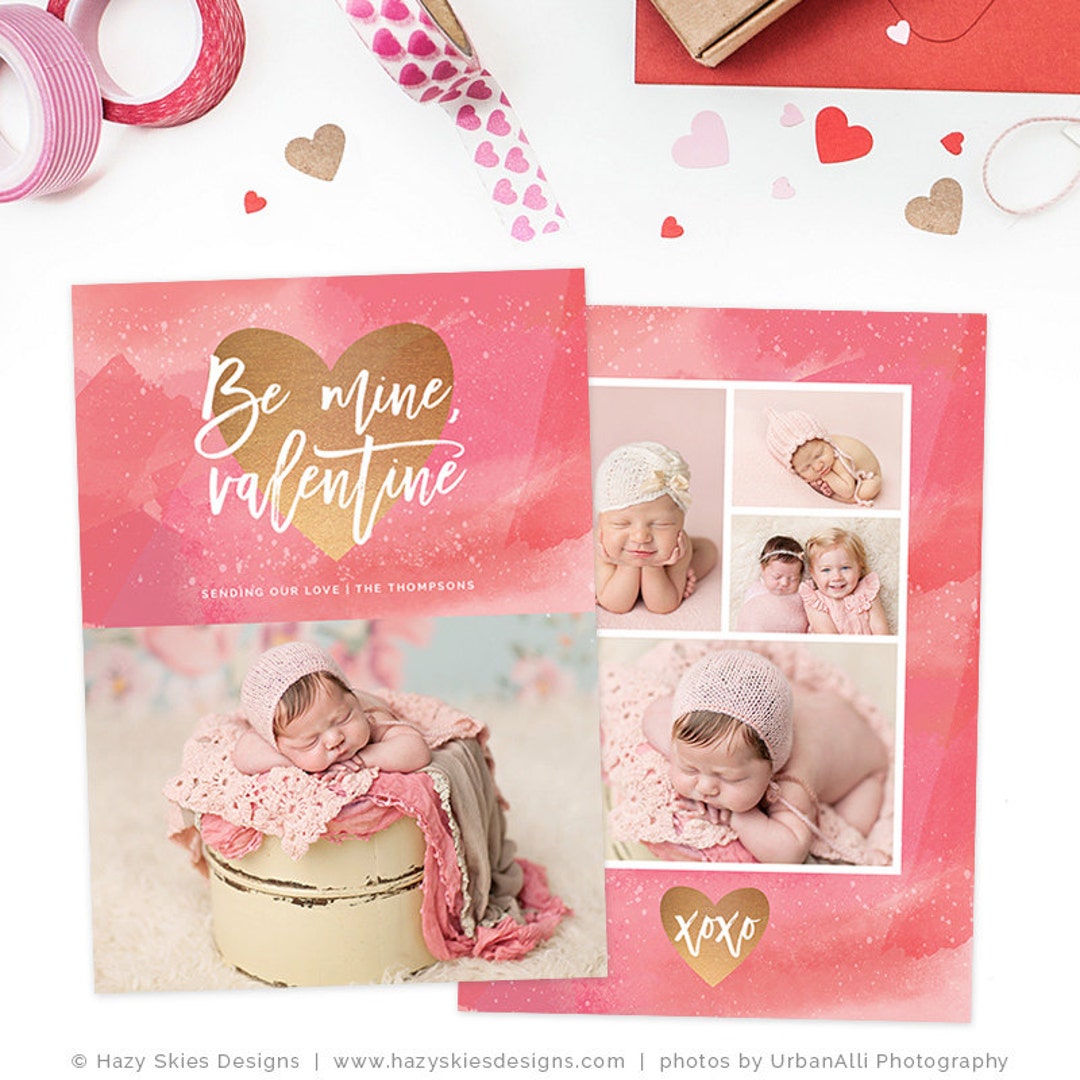 Valentine's Day Card Template, Valentine's Day Card for Photoshop ...