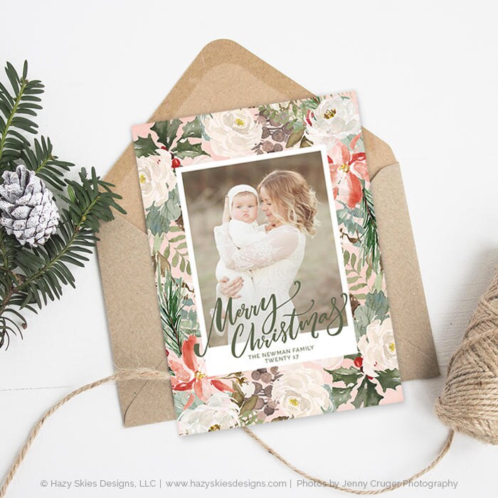 Christmas Card Templates for Photographers Christmas Photo | Etsy