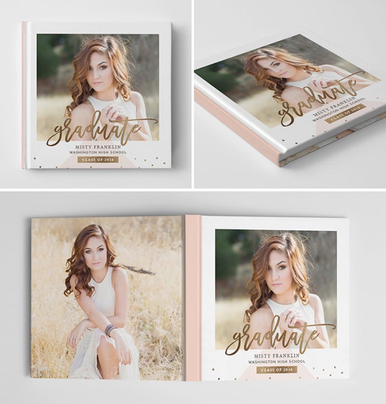 Senior Photo Book Cover Template Senior Album Template - Etsy