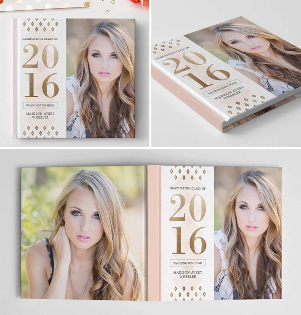 Senior Photo Book Cover Template Senior Album Template - Etsy