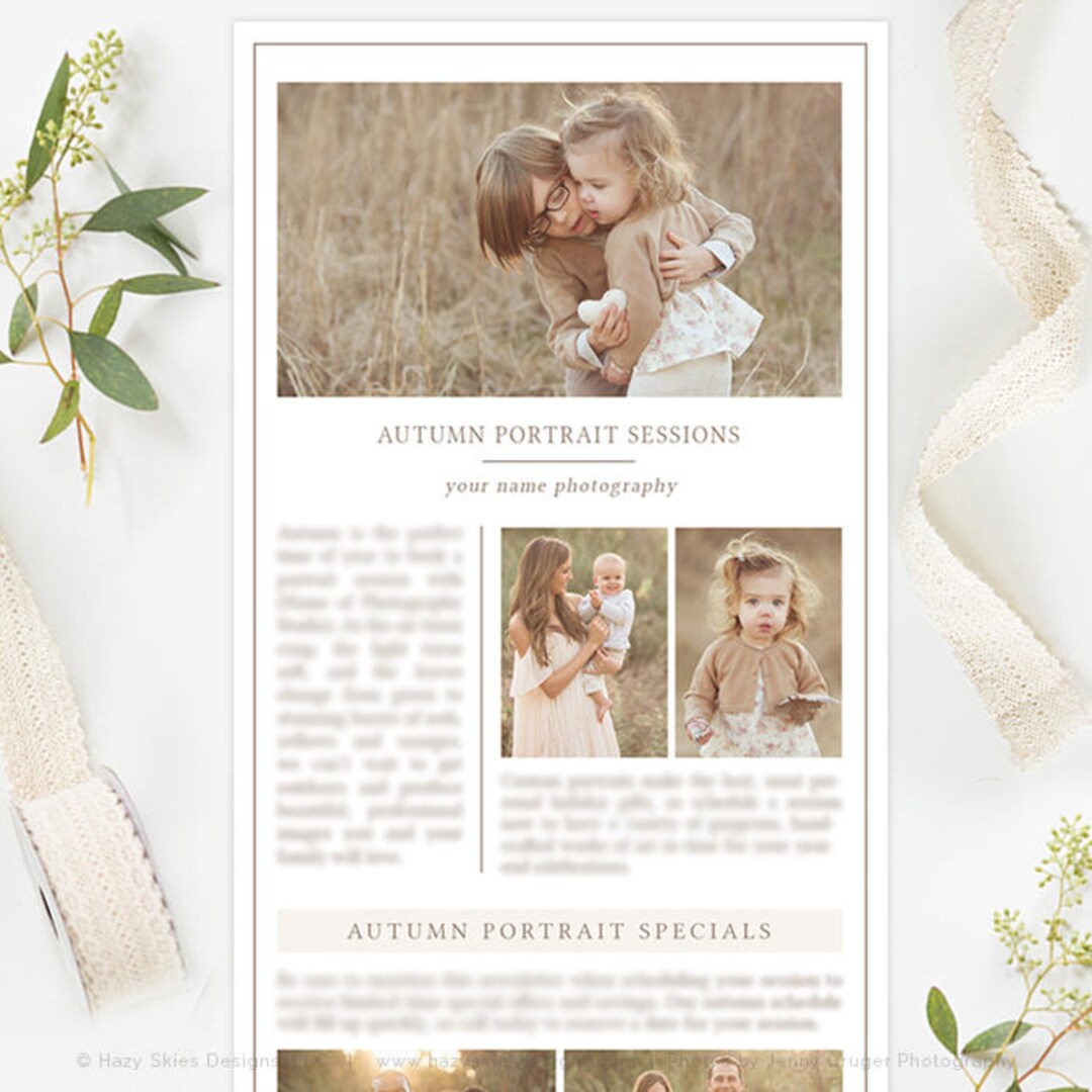 Photography Email Newsletter Templates, Photography Marketing Templates ...