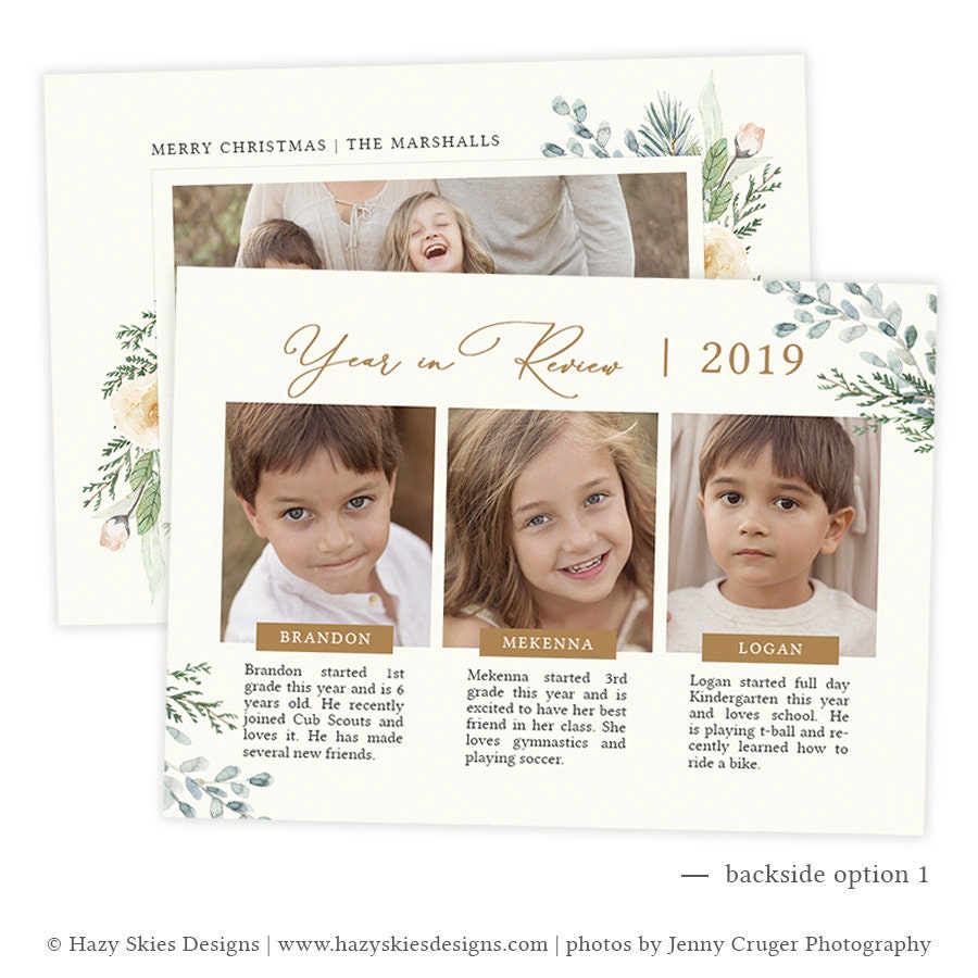 Year in Review Christmas Card Template Digital Holiday Photo | Etsy