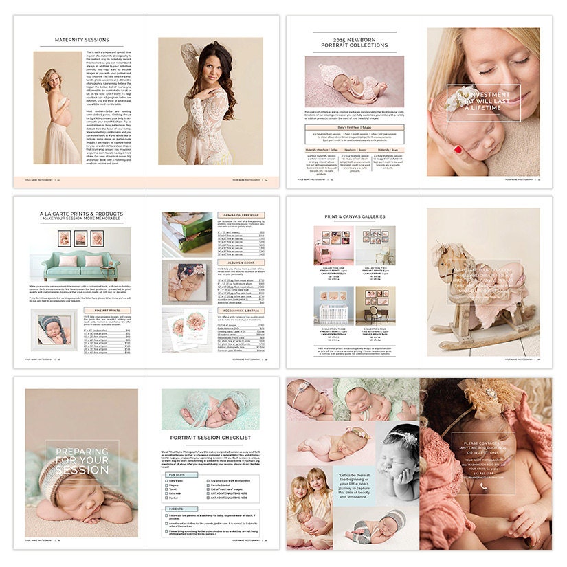 Newborn Photography Magazine Template Photography Magazine - Etsy