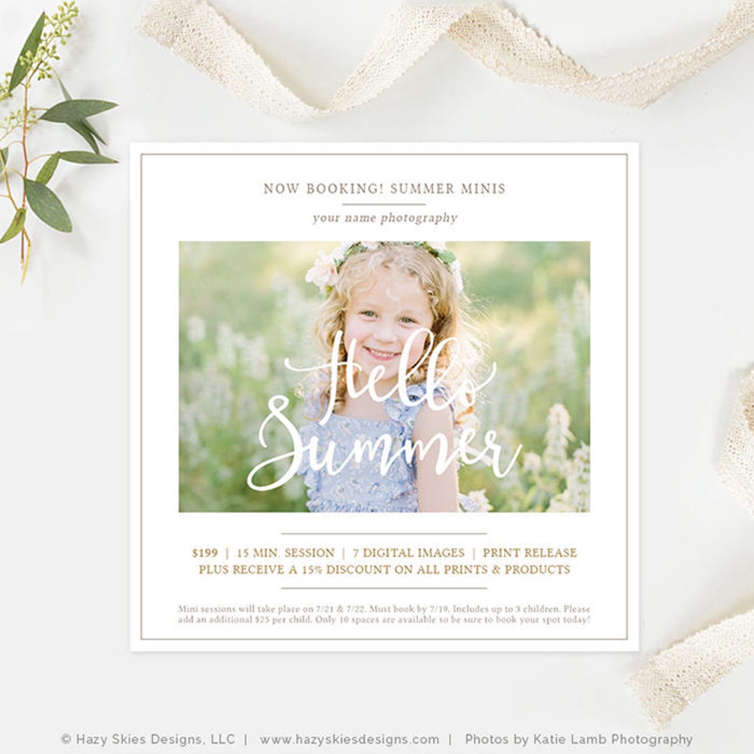 Mini Session Template, Photography Marketing, Photography Ad Template ...