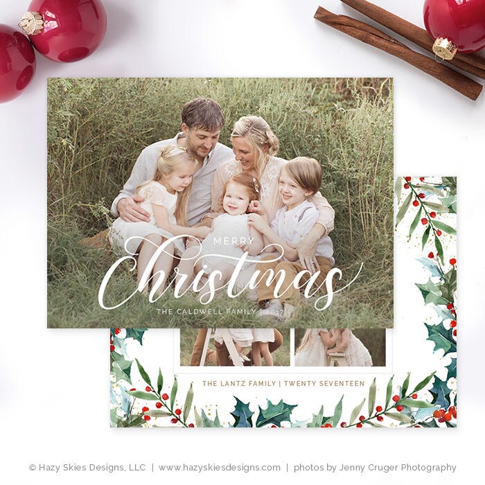 Christmas Photo Card Christmas Card Template Christmas | Etsy
