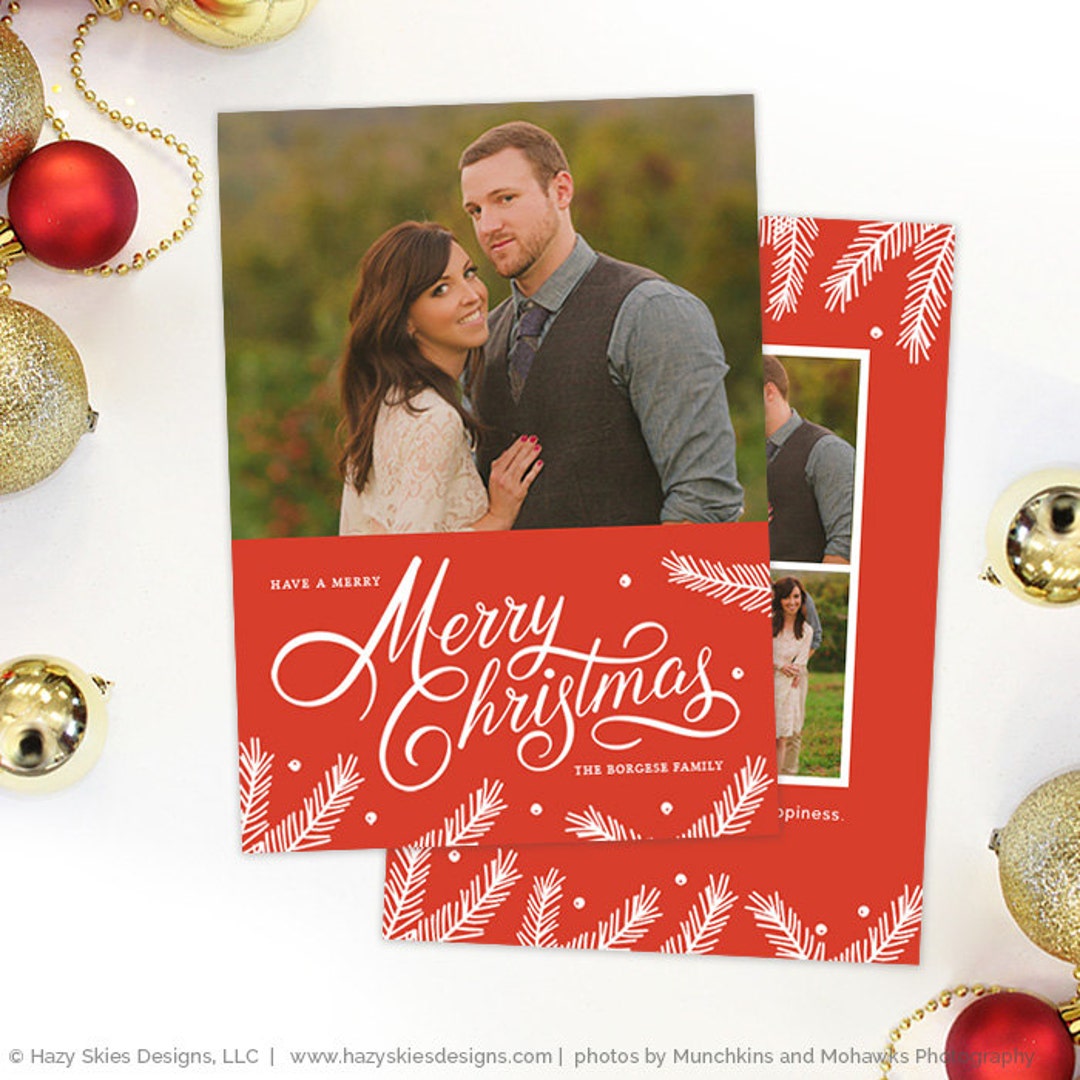 Christmas Card Template for Photographers, Christmas Photo Card ...
