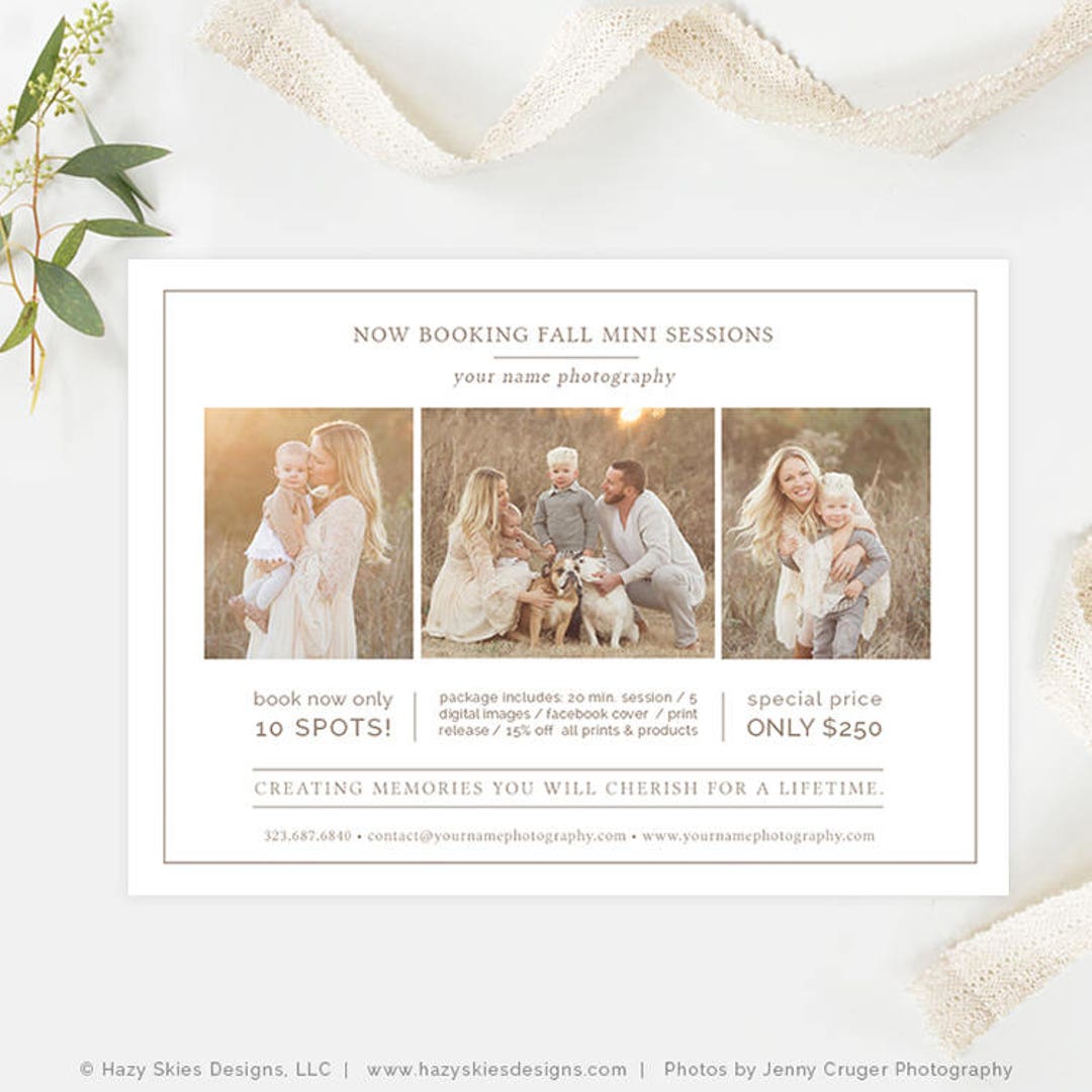 Mini Session Template, Photography Flyer Template, Photography ...