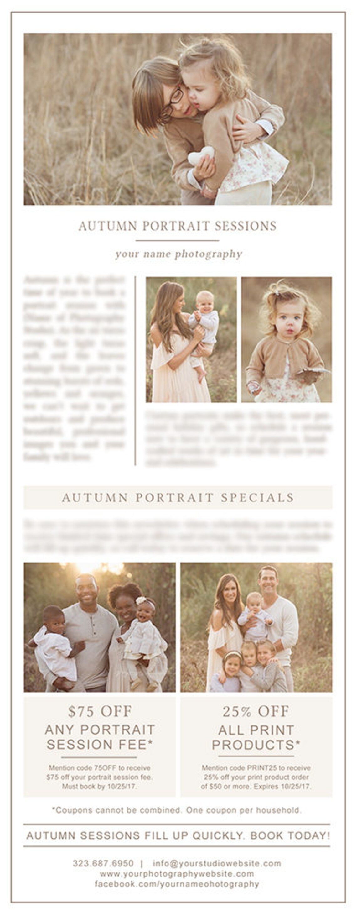 Photography Email Newsletter Templates Photography Marketing | Etsy