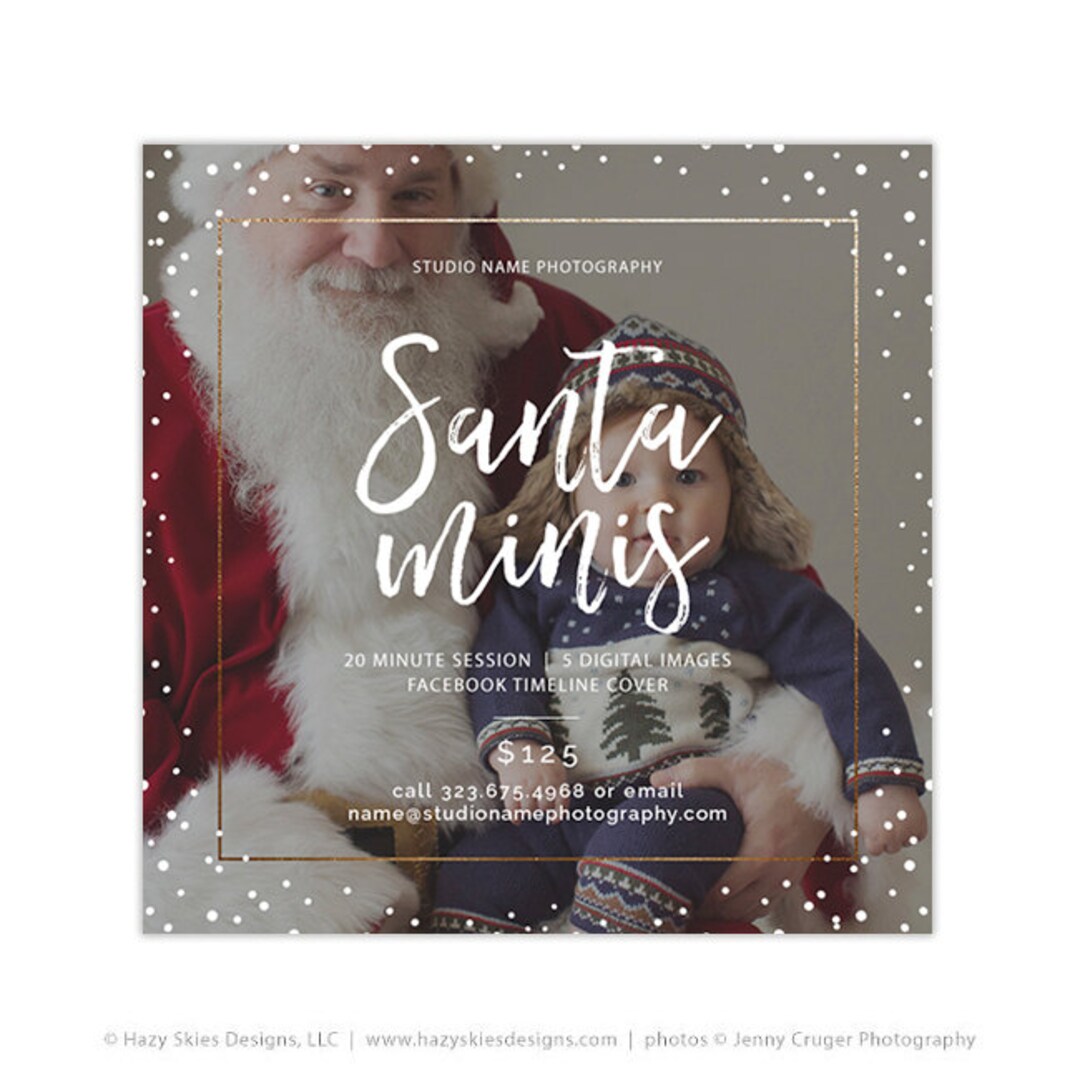 Santa Mini Session Template, Holiday Mini Session Template, Christmas ...