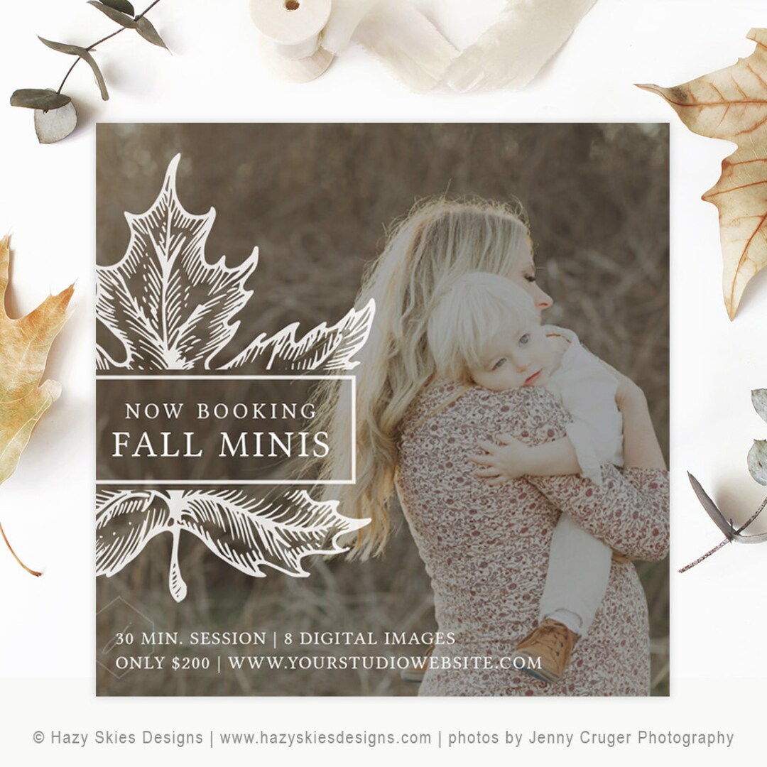 Fall Mini Session Template Autumn Mini Session Flyer - Etsy