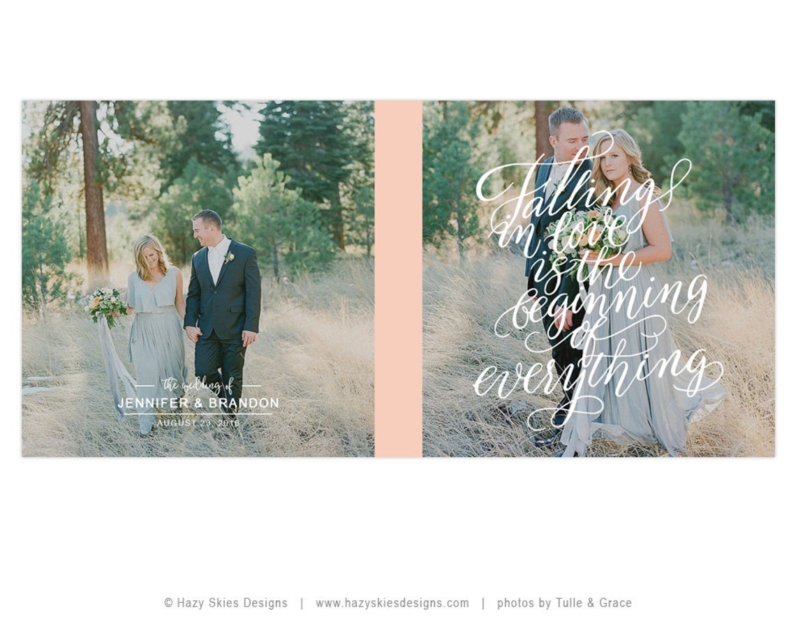 Photo Book Cover Template for Photographers Wedding Album | Etsy