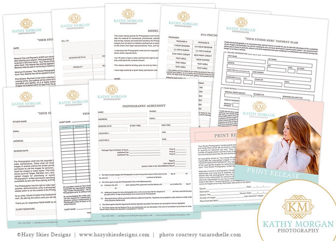 Photography Forms, Portrait Photography Forms, Photography Contract ...