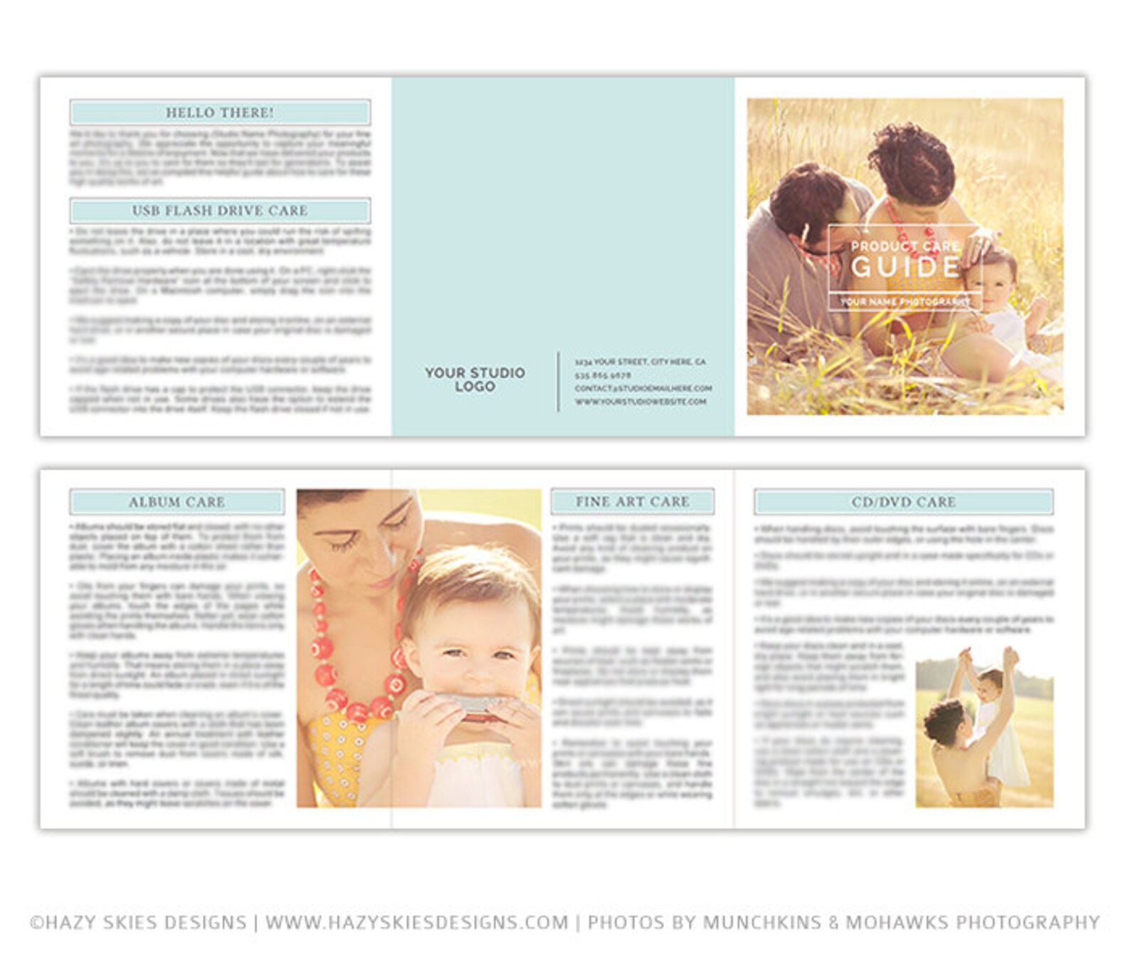 Product Care Guide for Clients Photography Templates Care - Etsy