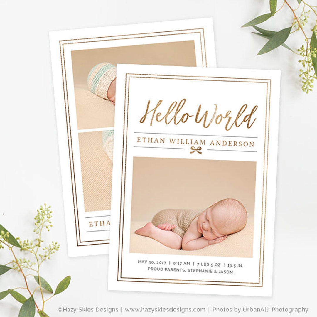 Birth Announcement Template Newborn Announcement Baby Annoucement ...
