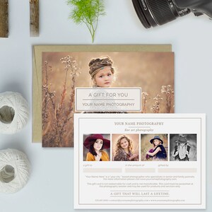 Photography Studio Gift Certificate Templates Gift Me GCT105 - Etsy