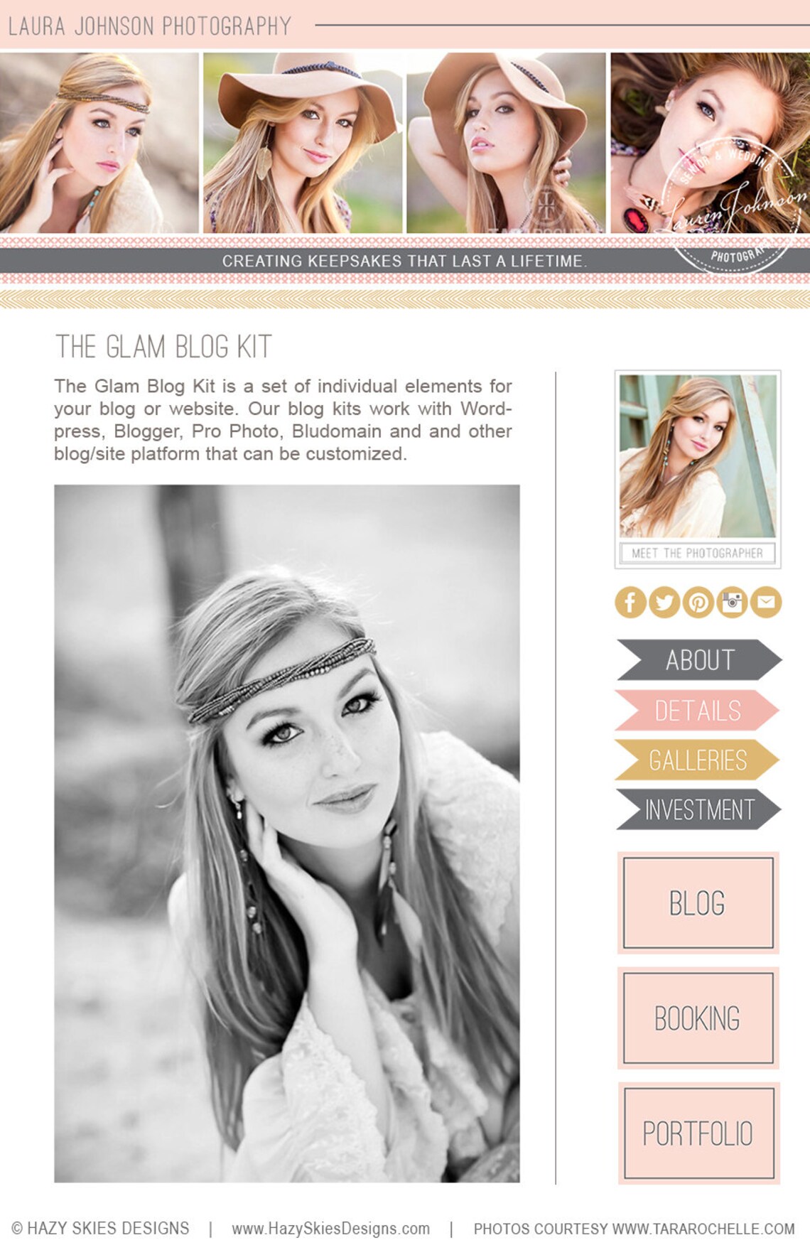 Blog Kit for Photographers Blog Set for Wordpress Blogger - Etsy