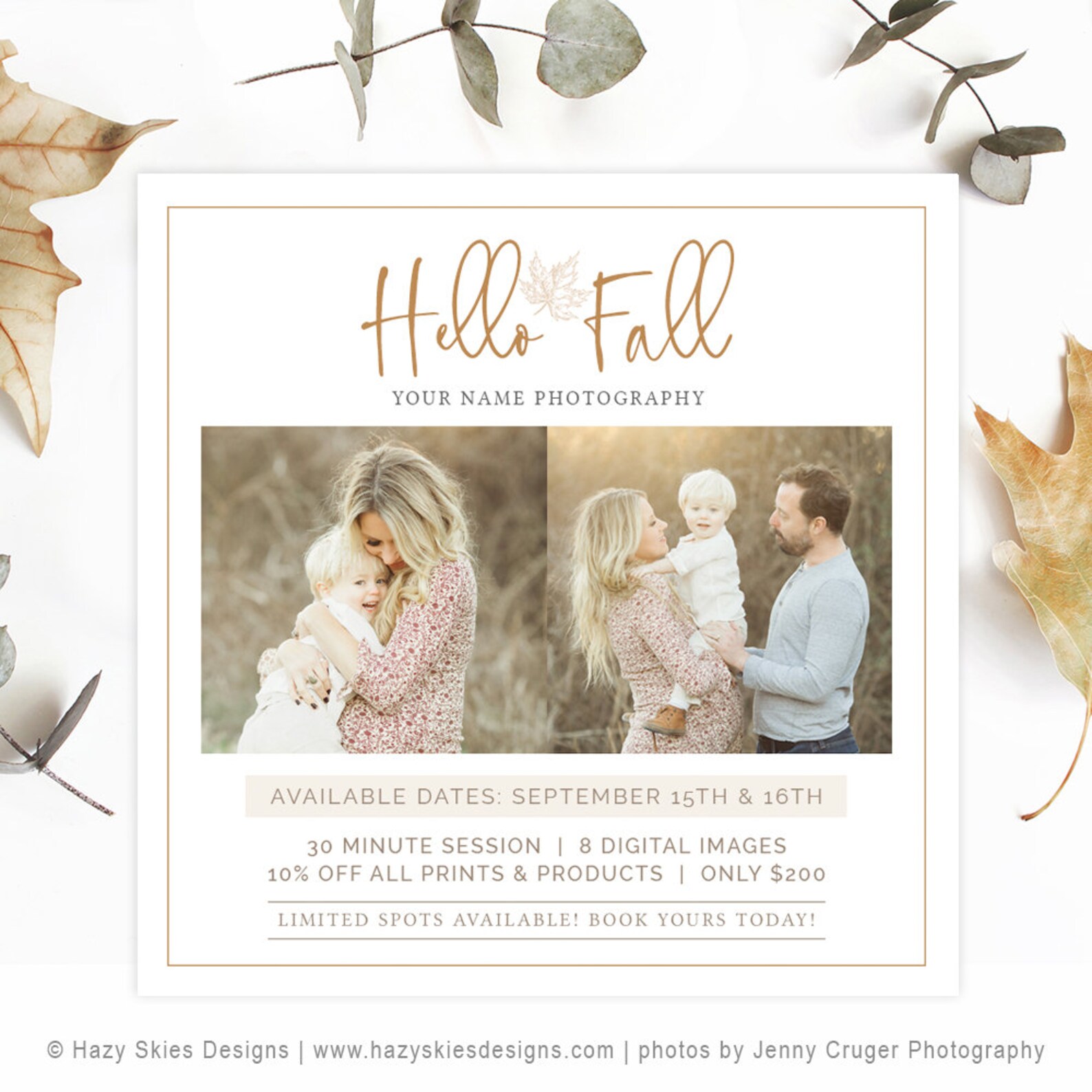 Fall Mini Session Template Autumn Mini Session Flyer | Etsy