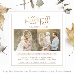 Fall Mini Session Template Autumn Mini Session Flyer Template Mini ...