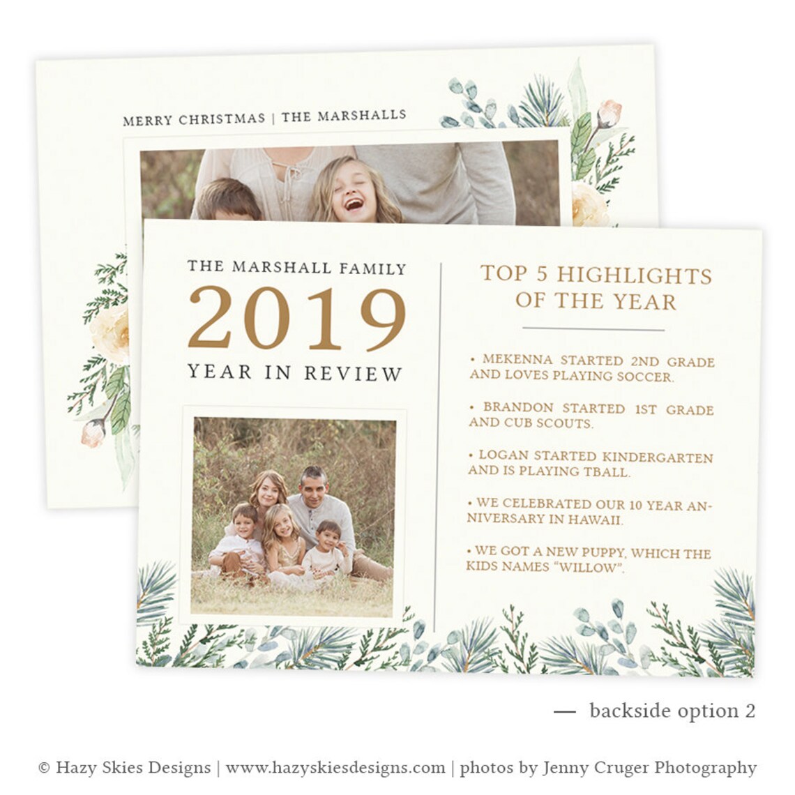 Year in Review Christmas Card Template Digital Holiday Photo - Etsy