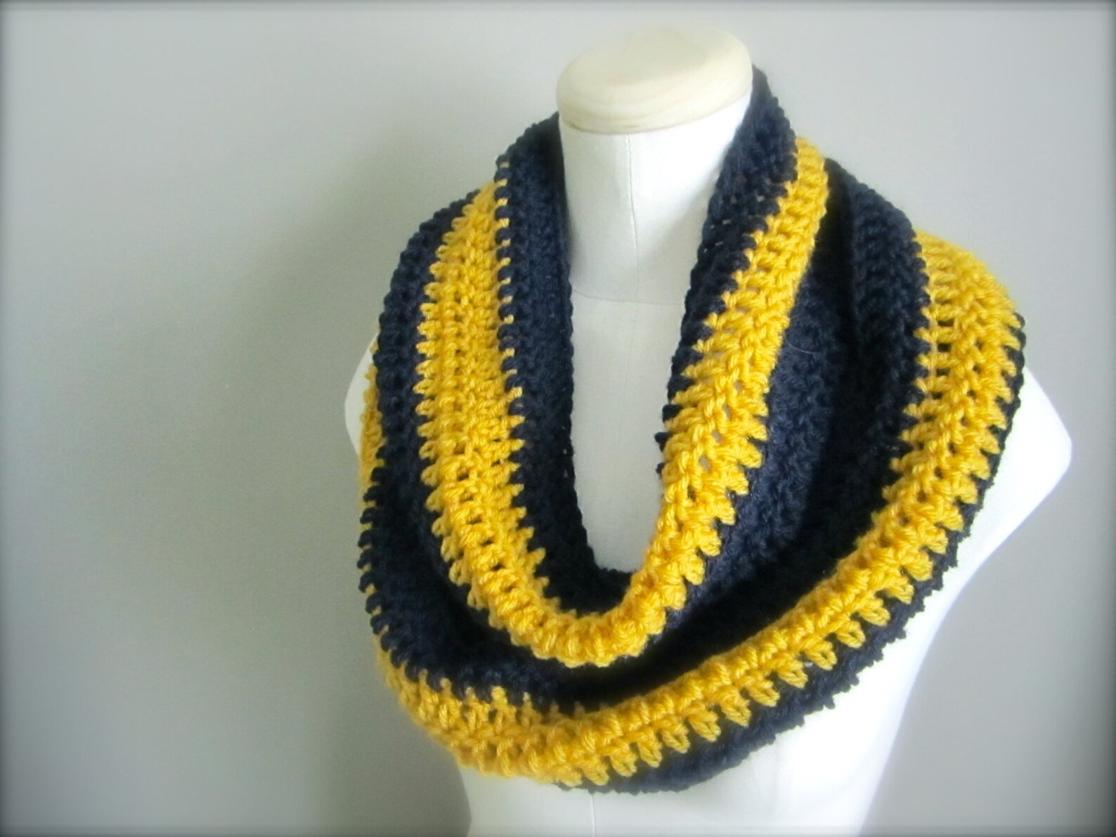Crochet Navy Blue and Gold Hockey Football Notre Dame | Etsy