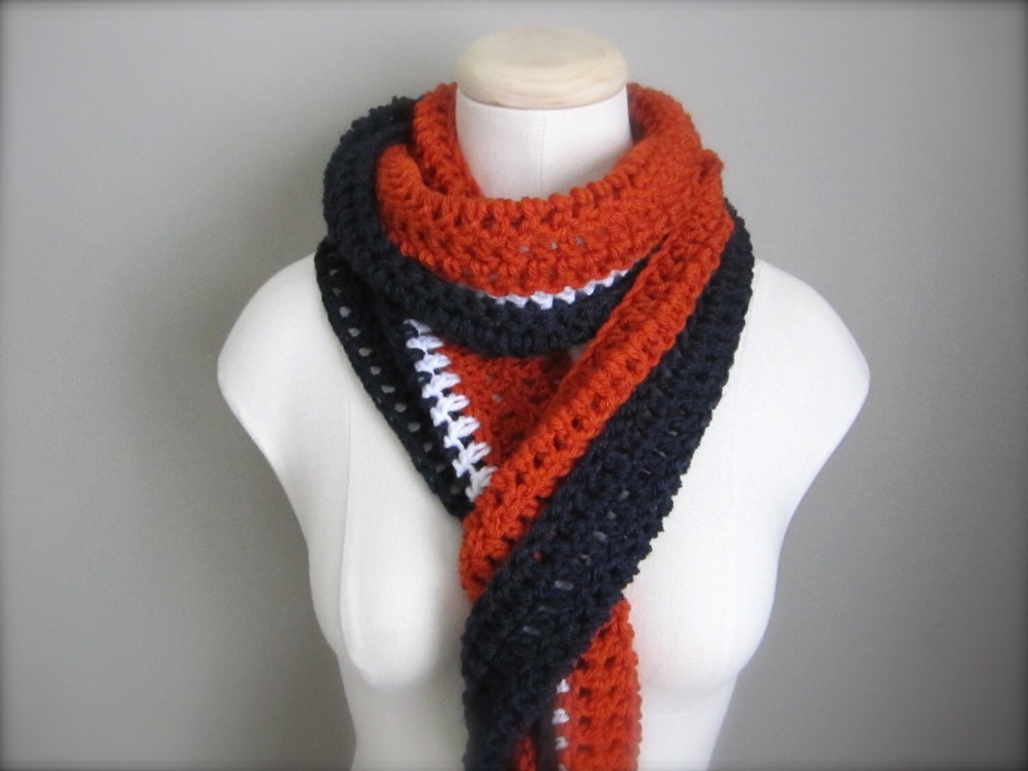 Crochet Navy Blue Orange and White Edmonton Oilers New York - Etsy