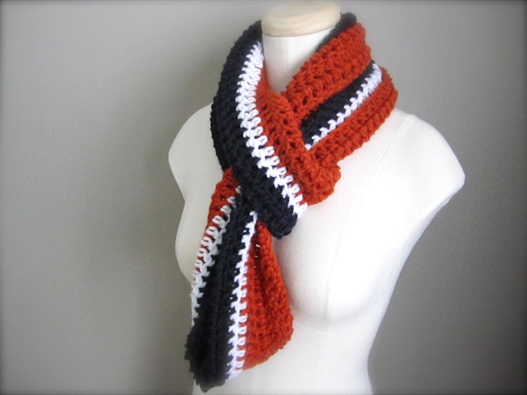 Crochet Navy Blue, Orange, and White Edmonton Oilers, New York ...