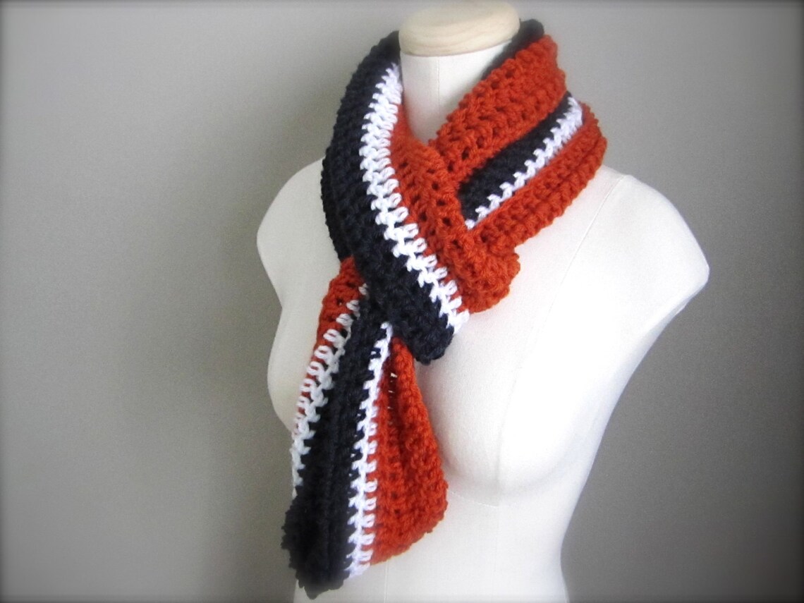 Crochet Navy Blue Orange and White Edmonton Oilers New York - Etsy