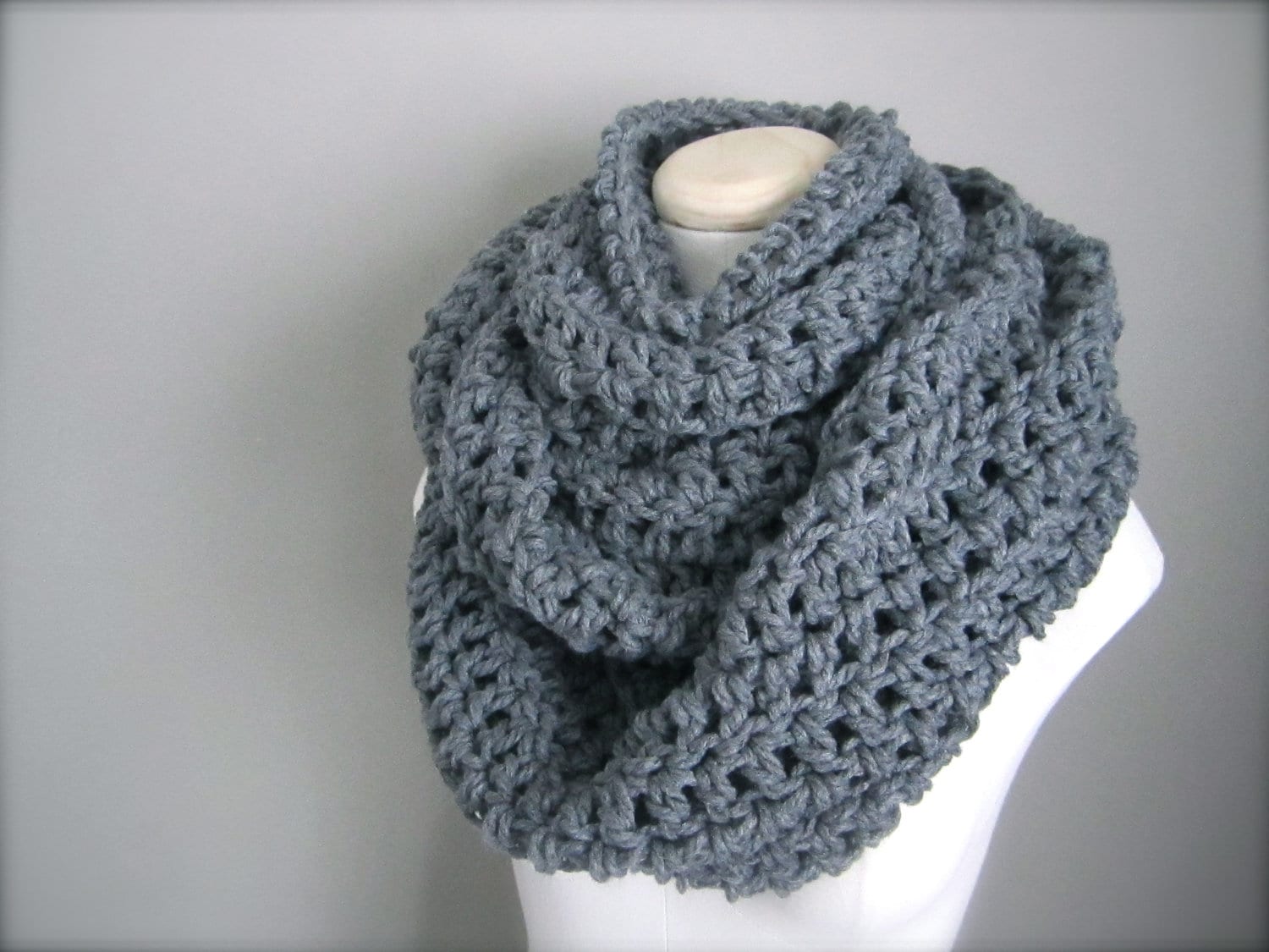 Crochet Chunky Thick Extra Long Handmade Steel Grey Charcoal - Etsy