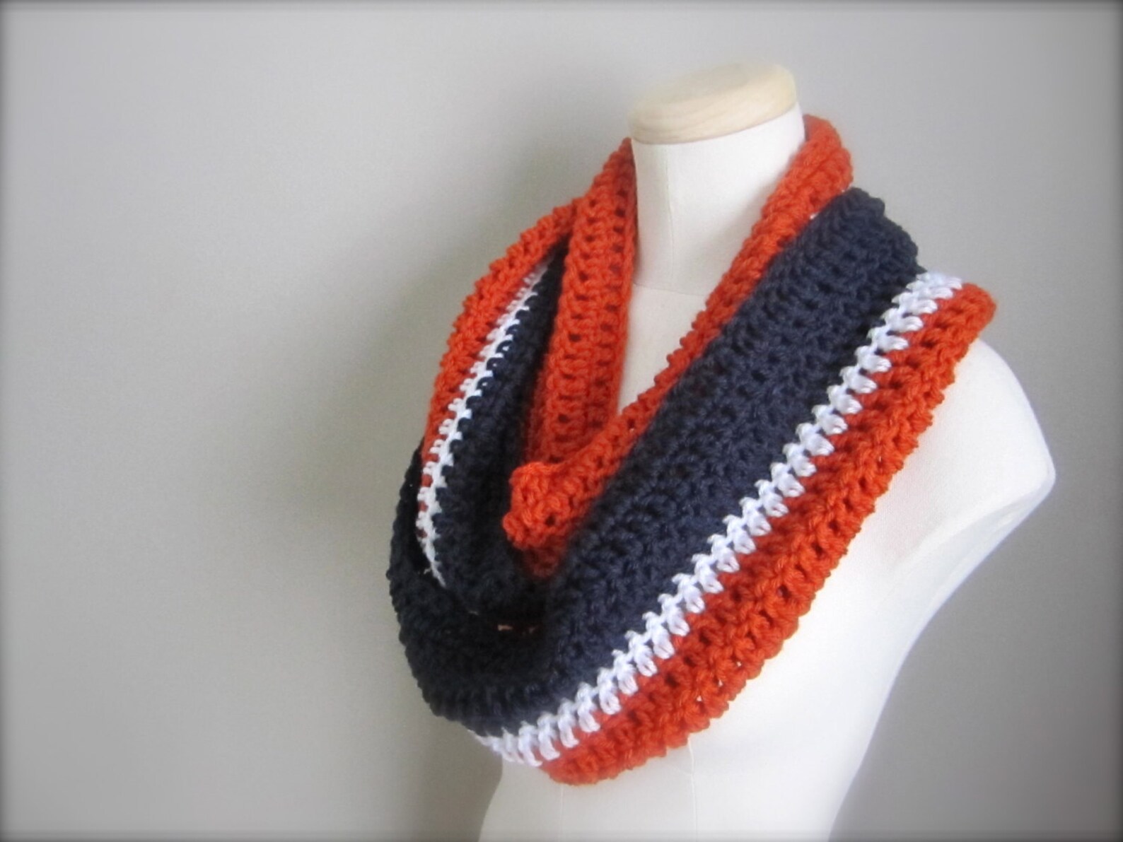 Crochet Navy Blue Orange and White Edmonton Oilers New York - Etsy