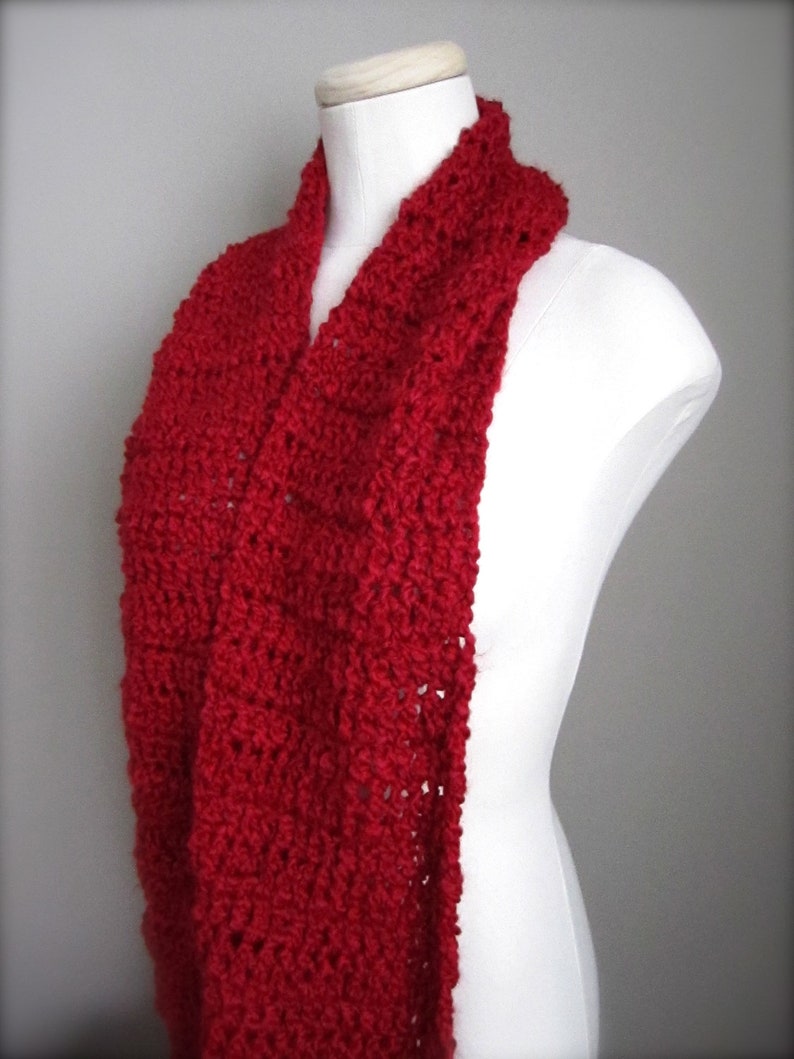 Crochet Red Infinity Scarf, Soft Red Scarf, Unisex - Etsy