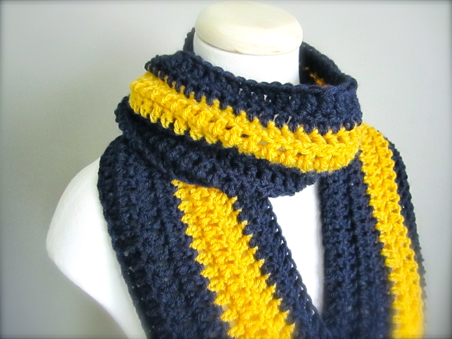 Crochet Navy Blue and Gold Hockey Football Notre Dame | Etsy