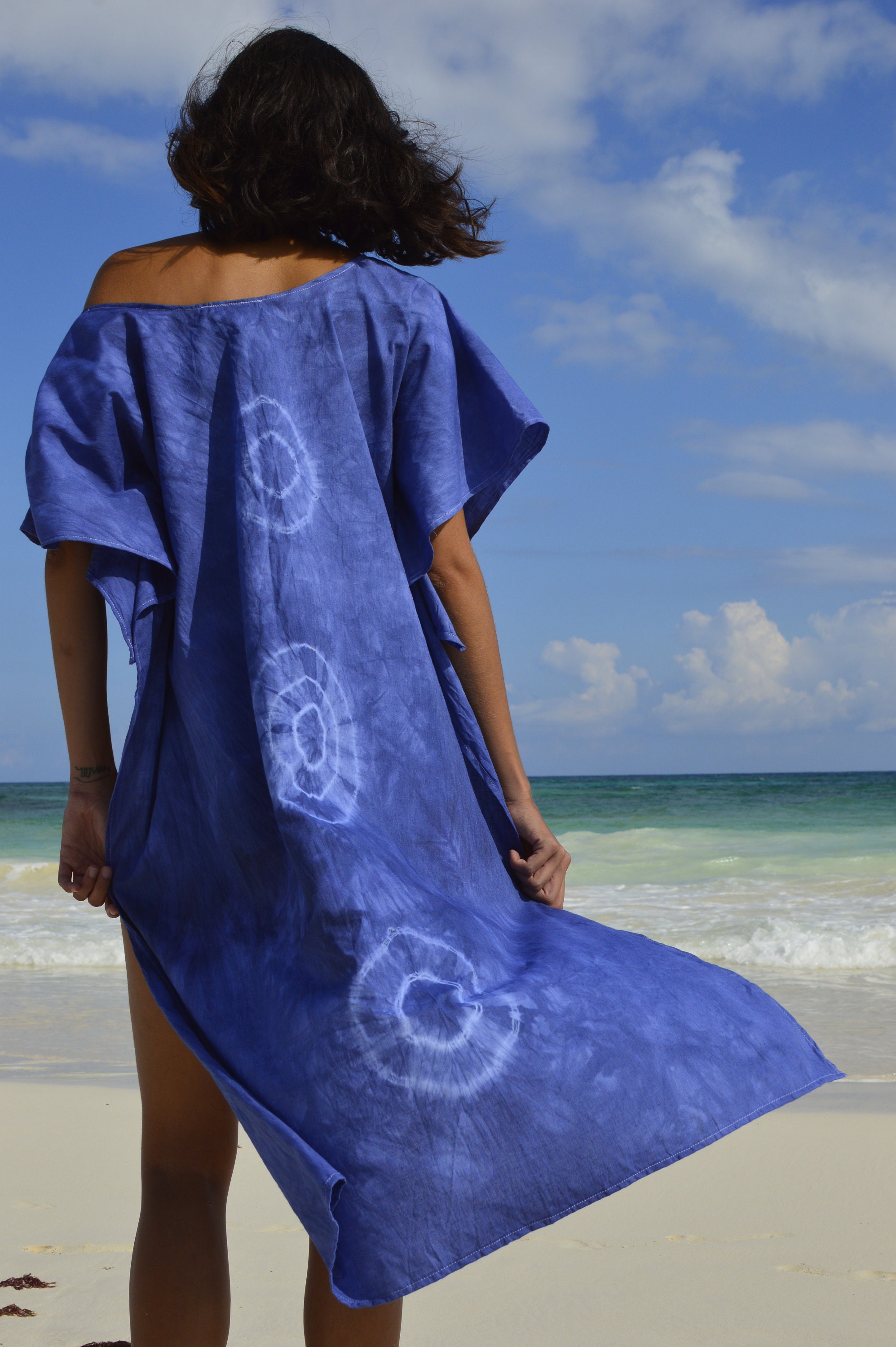 SALE Long Short Asymmetrical Tunic Tulum Clothing Kaftan Beach Cover up ...