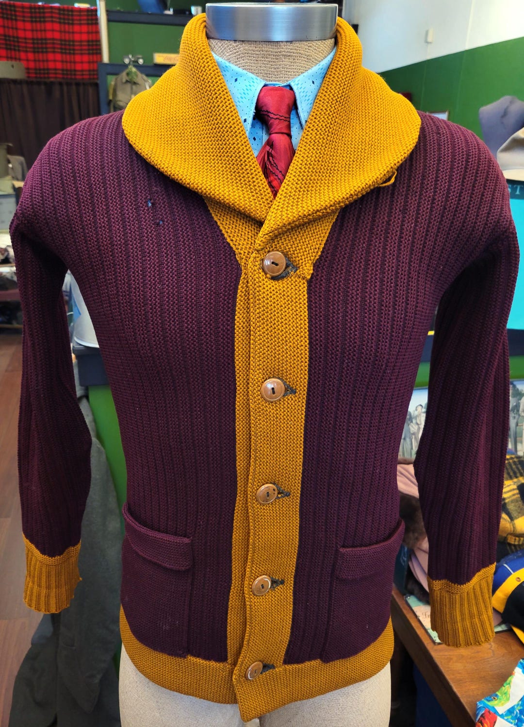 Spectacular 1920s/30s Knit Shawl Cardigan, 36-38R - Etsy