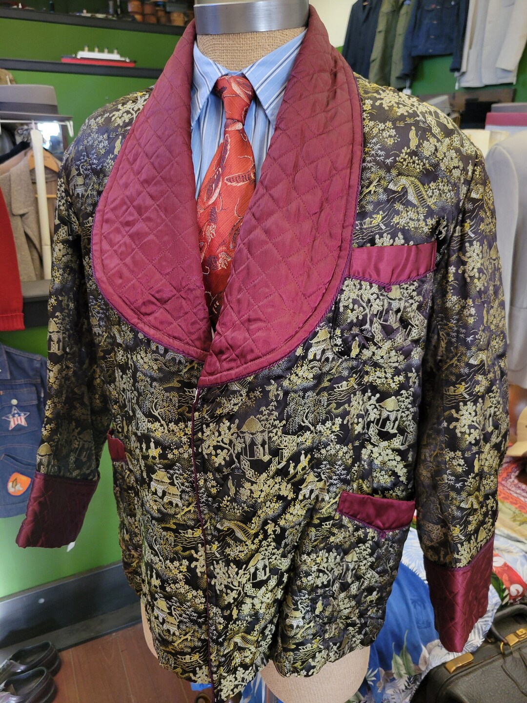 Amazing Brocade Smoking Jacket - Etsy