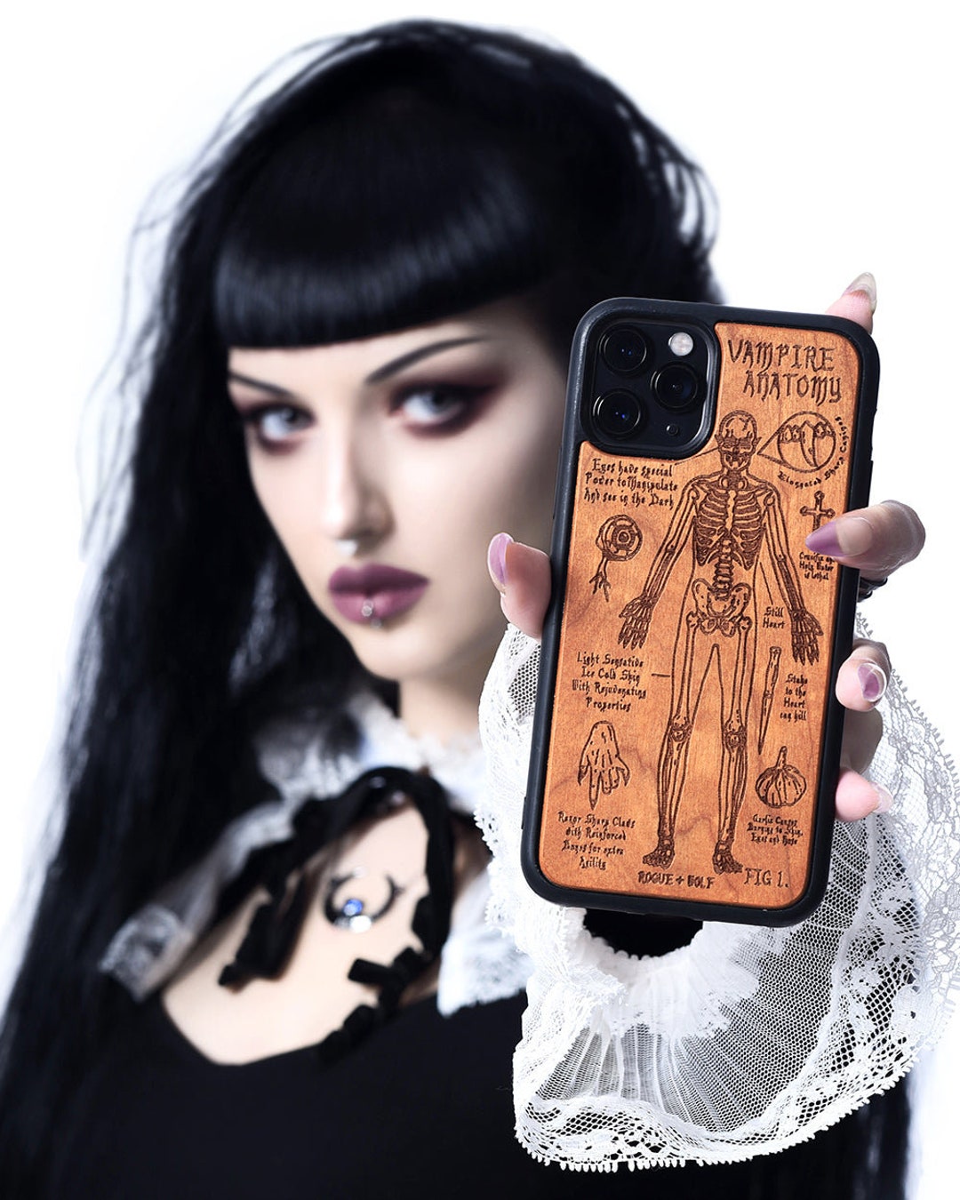 Vampire Anatomy Engraved Cherry Wood Phone Case - Etsy